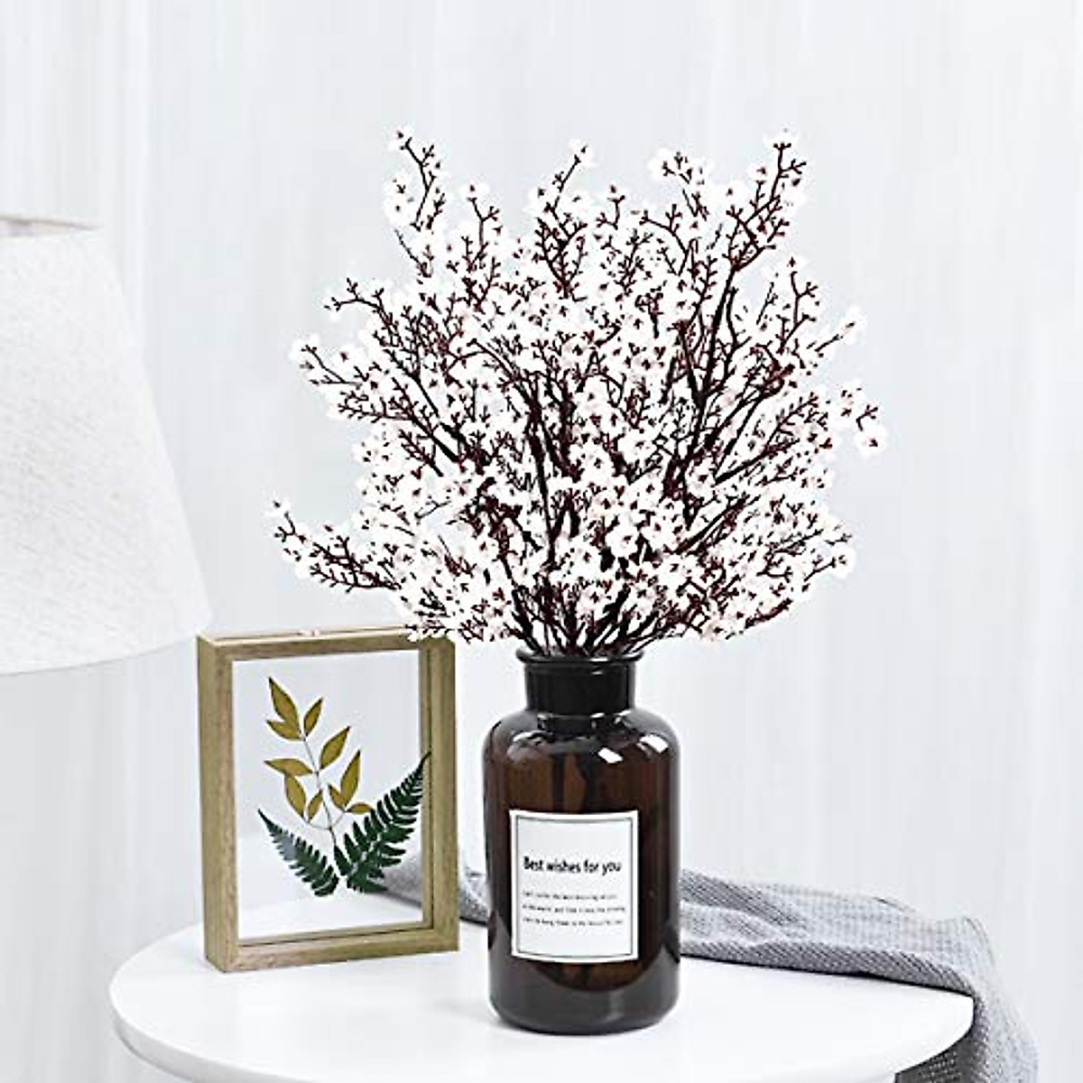 Artflower 4 Bundles 19.7'' Baby Breath Gypsophila Artificial Flowers Real Touch Silk Fake Baby Breath Bouquet Silica Blooms for Wedding Bridal Party DIY Home Floral Arrangement Decor (White)