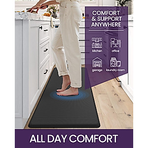 DEXI Kitchen Mat Cushioned Anti Fatigue, Non Slip Waterproof Comfort Standing Floor Rug for Kitchen, Office, Sink, Laundry, 39x20, Black