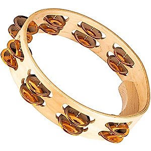 Meinl Percussion AE-MTA2BO Artisan Edition Maple Tambourine with Bronze Jingles, 2 Rows