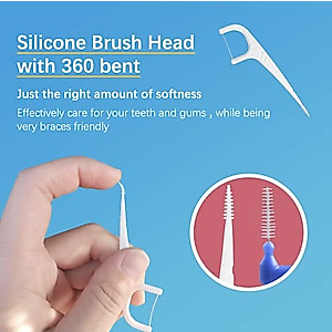 Flossers for Adults- Tooth Picks Flossers with Bristles, One End is Super Soft Floss Sticks, The Other End is Floss Brush, No Break & No Shred Floss, with Box Floss Pick Dispenser (150)