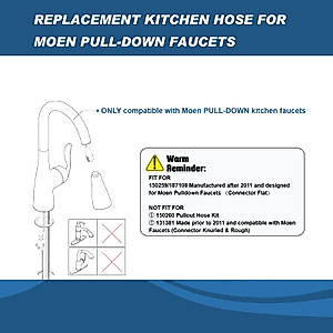 Grandiance Replacement Hose Kit for Moen Pull Down Kitchen Faucet 150259, Compatible with Moen Kitchen Sink Faucet Replacement Part 150259/187108, Reflex Moen Pull Down Hose, 68" Quick Connect Hose