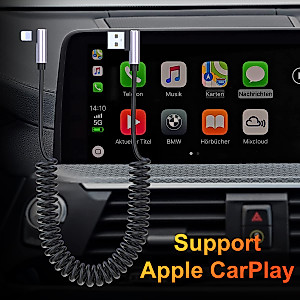 90 Degree Coiled Lightning Cable [MFi Certified & Data Sync], Right Angle Design Gaming LED iphone Cord, Coiled USB A to Lightning Cable Cord Data Transmission Compatible with iPhone/Ipad Product