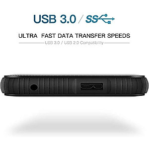 Cirago 500GB Slim External Portable Hard Drive, Drop Shock HDD- USB 3.0 for PC, Mac, Desktop, Laptop, MacBook, Chromebook, Xbox One, Xbox 360, PS4 (Black)