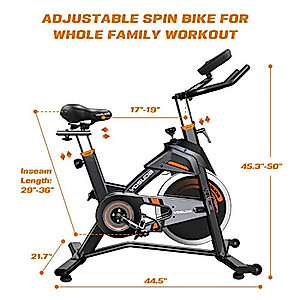YOSUDA Indoor Cycling Bike Stationary - Exercise Bike for Home Gym with Comfortable Seat Cushion, Silent Belt Drive, iPad Holder
