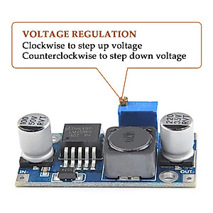 Queta 6 Pieces LM2596s DC to DC Buck Converter Step Down Voltage Regulator Power Module 3.2-40V to 1.25-35V 3A High Efficiency DC Voltage Stabilizer Volt Transformer LM2596 DC-DC Buck Converter