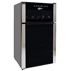 Koolatron 29 Bottle Dual Zone Wine Cooler, Black, 3 cu ft (86L) Compressor Wine Fridge, Freestanding Wine Cellar, Red, White, Sparkling Wine Storage in Home Bar, Kitchen, Apartment, Condo