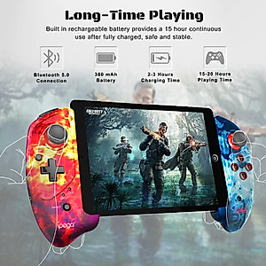Joso Tablet Controller (11"), Phone Controller for iPhone, iPad, Android, Galaxy Z Fold4, Galaxy Z Flip4, Galaxy S23 S22 21Ultra, Fire HD 10, 8 to Play COD Mobile, Wireless Game Joystick Direct Play