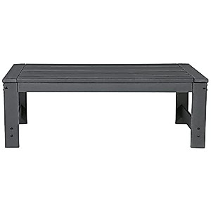 Signature Design by Ashley Amora Outdoor HDPE Patio Coffee Table, Charcoal Gray