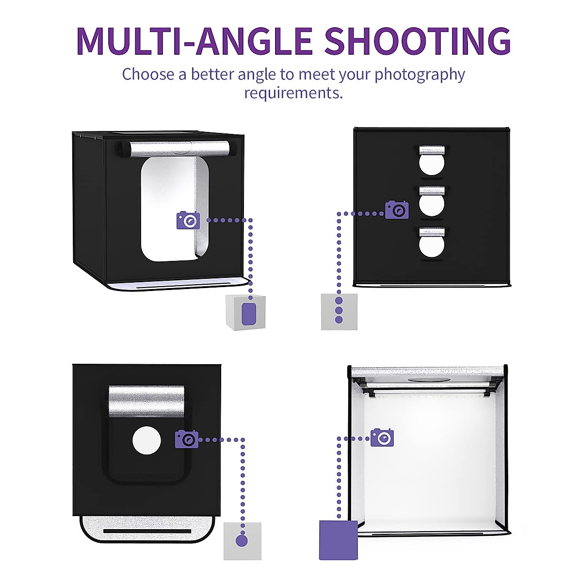 Photo Light Box 8 PCS Backdrops, SAMTIAN 24"/60cm Professional Studio Box Folded Shooting Tent 126 LED Lights with Continuous Lighting Portable Booth Table Top Photography Lighting Kit