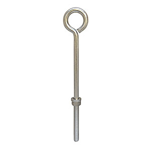 1/2" x 12" Stainless Steel Forge Style Marine Wire Turned Eye Bolt Nut Washers 250 Lb Cap.