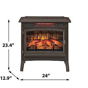 Duraflame Electric Infrared Quartz Fireplace Stove with 3D Flame Effect, Bronze
