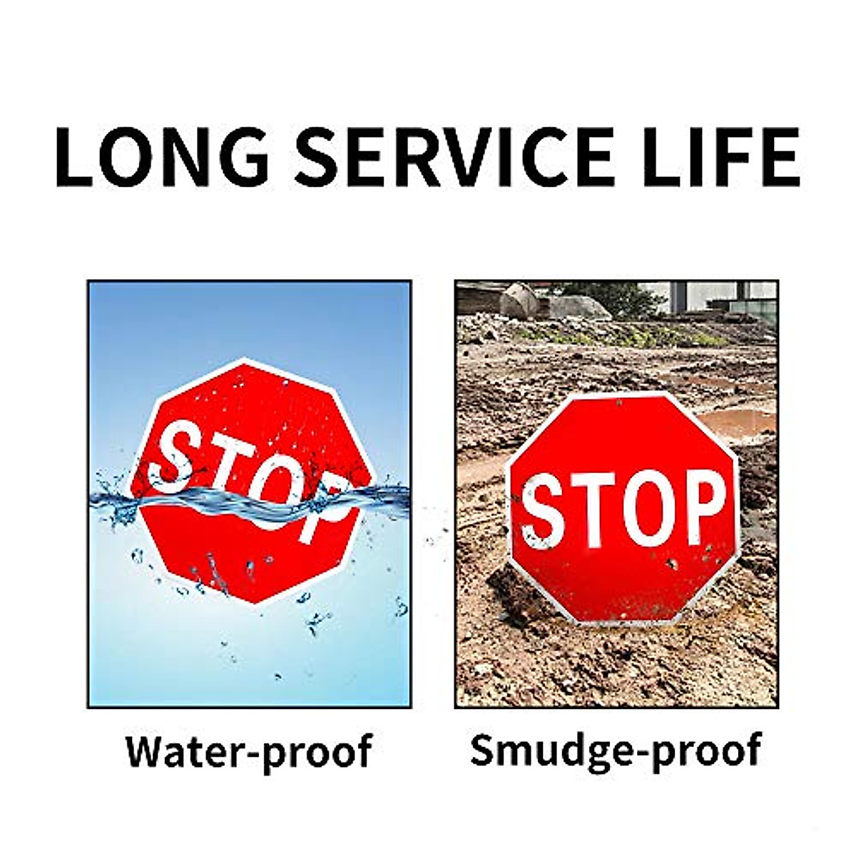 Enjoyist Stop Sign Street Slow Warning Reflective Signs 12"x 12" 40 Mil Rust Free Aluminum Sign, UV Protected and Weatherproof