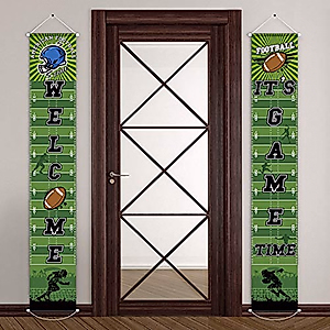 Football Party Banner Welcome Porch Sign for Football Theme Festival Birthday Baby Shower Decoration