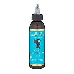 Camille Rose Oud Rich Infusion Hair Oil, for Dry Lifeless Tangled Hair, Detangles Smooths & Hydrates 4 fl oz