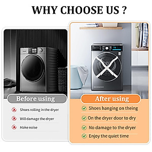 NANSHINE 3pcs Sneaker Dryer Bag Wash Bag For Washer and Dryer Inside Door, Reusable Shoe Drying Bags Laundry Bags With Zipper And Elastic Straps