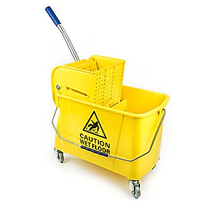 RK Safety RKMB24-Y Commercial Side Press Wringer for Mop Bucket 24 qt / 6 gal (Yellow)