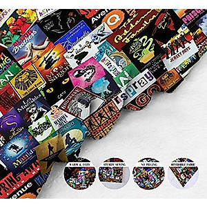 Musicals Collage II Fleece Blanket Soft Plush Throw TV Blanket Bedding Flannel Throw Shawls and Wraps Lightweight for Bed Couch Chair Travel, 51"x59"