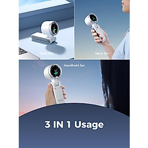 Diveblues Portable Handheld Turbo Fan, 5 Gear Wind, Battery Operated, Up to 12 Working Hours, 3 IN 1 Hand Fan with Air Turbo Tech Cooling Fan for Outdoor Activities, Travel, Working