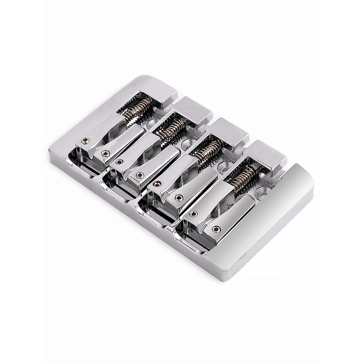 Bogart 4 String Bass Bridge A Style Top Load and String Through Body Tailpiece with Zinc Saddles for Electric Jazz Bass P Bass Chrome High Mass.