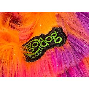 goDog Furballz Ring Squeaky Plush Dog Toy, Chew Guard Technology - Warm Rainbow, Large