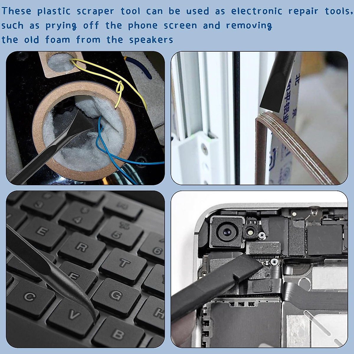 12 Pieces Small Plastic Putty Knife Flexible Detail Pen-Shaped Scraper Tool Stiff Multipurpose Spatula Paint Scrapers, for Spackling, Patching, and Painting Tight Spaces or Crevices