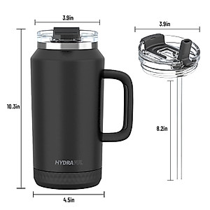 Hydraful 64 oz Tumbler with Handle and Straw - 100% Leak-Proof - Insulated Cup Reusable Stainless Steel Large Water Bottle Travel Mug for Gym, Hiking, and Camping - Gifts for Women Men Him Her