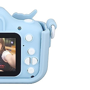 Kids Video Camera, Funny Kids Video Camera Toy Camera Auto Rechargeable 2.0 Inch IPS Screen for Boys Girls (Blue)