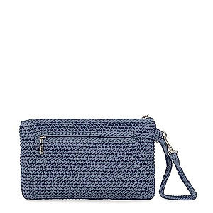 The Sak Vita Wristlet Purse - Small Hand Crochet Women's Clutch for Everyday & Travel - Mini Handbag With Card Slots & Zipper - Maritime