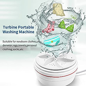 Portable Mini Ultrasonic Washing Machine Efficient Cleaning Turbine Washing Machine Mute Low Noise Laundry Machine for Light Clothes