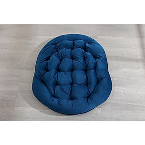 SZLIZCCC Patio Rocking Chairs, Patio Oversized Egg Rocking Chair,Indoor & Outdoor Upholstered Papasan Chairs, Modern Lounge Chair for Balcony,Living Room Patio, Front Porch, Garden (Navy Blue)