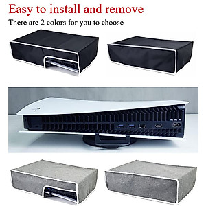 UCARE Dust Cover Compatible with Sony PS5 Console, Waterproof Dustproof Protector Storage Covers Replacement for PlayStation 5 Console Digital & Disk Version (Grey-A)