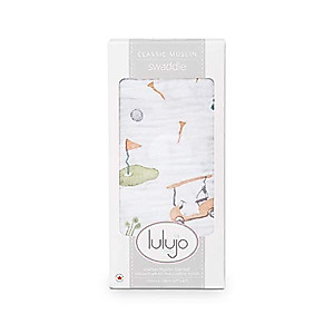 Lulujo Baby Cotton Muslin Swaddle Blanket, 47 x 47-Inch, Golf