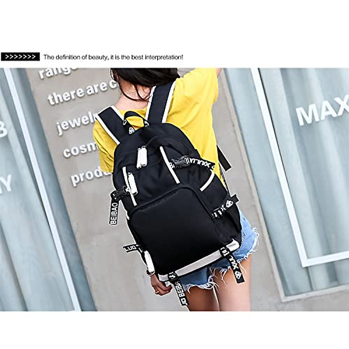 That Time I Got Reincarnated As A Slime Casual Daypack Oxford Travel Bags Anime Laptop Backpack with USB Port (6)