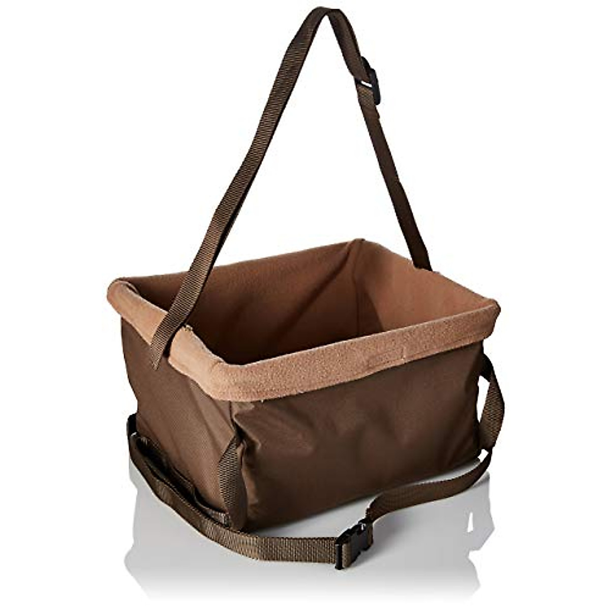 PetSafe Happy Ride Booster Seat - Dog Booster Seat for Cars, Trucks and SUVs - Easy to Adjust Strap - Durable Fleece Liner is Machine Washable and Easy to Clean - Medium, Brown