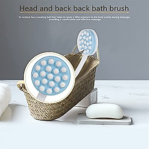 INGVY Dry Brushing Body Brush Long Handled Lotion Oil Cream Applicator Head Body Leg Back Bath Brush Scrub Massager Shower Rubbing Brush Bath Supplies Tools
