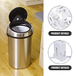 ARTIBETTER Waste Basket Clips 50pcs Trash Can Lock Universal Garbage Can Lid Lock Self- Locking Garbage Trash Switch Replacement Catch Trash Bin Accessories (White) Garbage Bin Lock