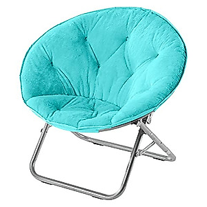 Urban Shop Faux Fur Saucer Chair, Aqua Blue