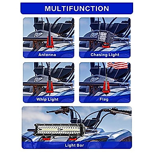 ZIDIYORUO Heavy Duty ATV Flag Mount/ATV Whip Mount for Handlebars and Rack Bars, Compatible with ATVs, Motorcycles, and Kids SXS, with Whip Light Mounting Bracket, (1pc Black)