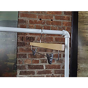 NAHANCO 6214RCCH 14” Wooden Pant Skirt Hanger with Chrome Hook and Clips, Natural (Pack of 100)