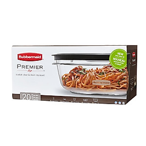 Rubbermaid Premier Easy Find Lids Meal Prep and Food Storage Containers, Set of 10 (20 Pieces Total), Grey |BPA-Free & Stain Resistant