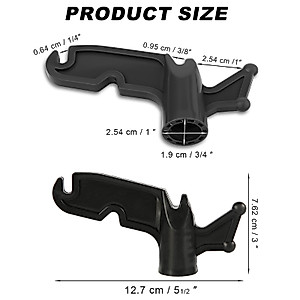 PEUTIER 4pcs Plastic Utility Hook, 3/4 inch Screw on Pole Hook Attachment Multi Purpose Extension Pole Hook for Threaded Poles Hanging Christmas Light Strings Bird Feeders Rope (Black)