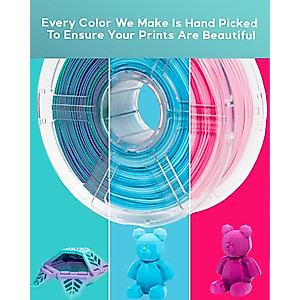 Cookiecad PLA Filament 1.75mm 1kg Rainbow Multicolor 3D Printer Filament - Mermaid PLA