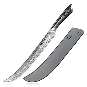 Cangshan NAKA Series 12-inch Butcher Knife with Sheath, Forged X-7 Steel, 503046