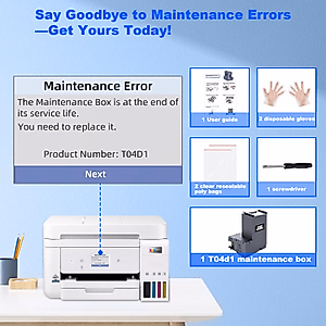 T04D1 Ink Maintenance Box for ET-15000 ET-3750 ET-3760 WF-2860 ET-4760 ET-3850 ET-4850 XP-5100 Printers（TO4D1/ EP-04D1/ TO4D100/ EWMB2/ 04D1 Waste Ink Tank）