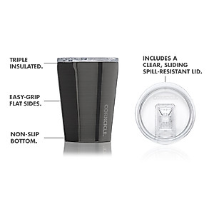 Corkcicle Tumbler | Triple Insulated Stainless Steel Travel Cup with Shatterproof Lid | Reusable (Gloss Rose Quartz, 12oz / 355ml)