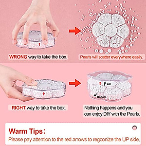 Nail Art Flat Back Half Round Pearl Kits 3, 1 Box of 5600 Pcs Flat-Back White Pearl with Tweezer and Picker Pencil for Home DIY Nails Body Face Craft and Salon Use