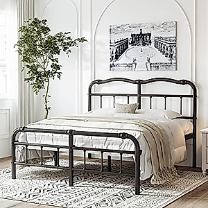 VTWAZAST King Size Bed Frame with Headboard and Footboard,14 Inch High, Maxium 3500lbs Support for Mattress, No Box Spring Needed, Easy Assembly,Non-Slip, Noise-Free, Black