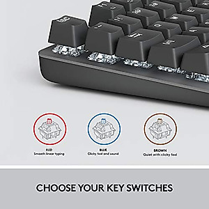 Logitech K845 Mechanical Illuminated Keyboard, Strong Adjustable Tilt Legs, Full Size, Aluminum Top Case, 104 Keys, USB Corded, Windows (TTC Brown Switches)