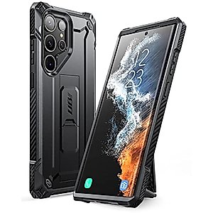 SUPCASE Unicorn Beetle Case for Samsung Galaxy S23 Ultra 5G (2023) / S22 Ultra 5G (2022), with Built-in Kickstand Slim Rugged Shockproof Protective Case (Black)