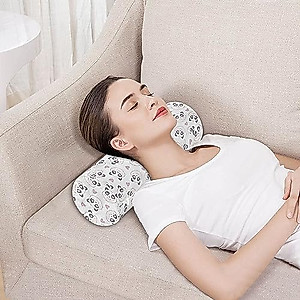 Vnurnrn Panda Neck Support Pillow Round Neck Roll Bolster Cylinder Pillow Cervical Pillows Knee Pillow for Leg Knee Back Head Support for Bedroom Camp Work Women Men